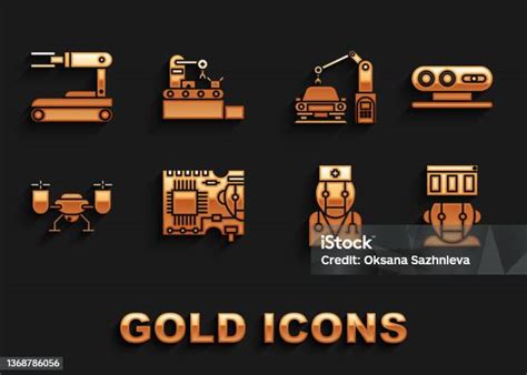 인쇄 회로 기판 Pcb 3d 스캐닝 시스템 로봇 의사 액션 카메라 산업용 기계 로봇 암 손 및 공장 컨베이어 벨트 아이콘으로