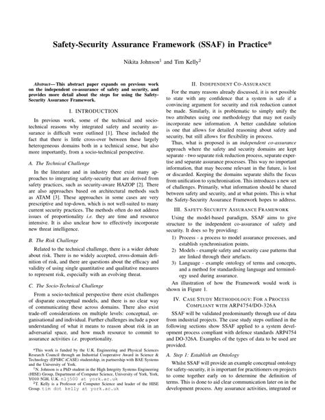 Pdf Safety Security Assurance Framework Ssaf In Practice
