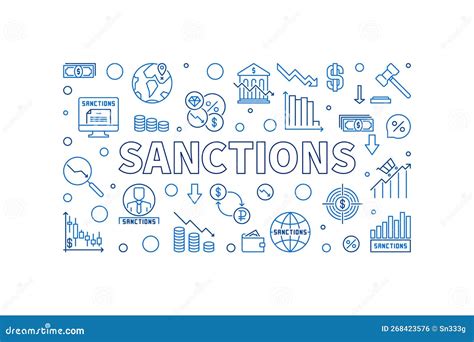 Sanctions Graph Vector Concept Outline Icon Or Sign 268423446