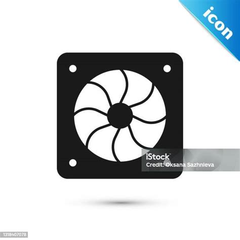 흰색 배경에 격리 된 회색 컴퓨터 쿨러 아이콘 Pc 하드웨어 팬 벡터 Cpu에 대한 스톡 벡터 아트 및 기타 이미지 Cpu