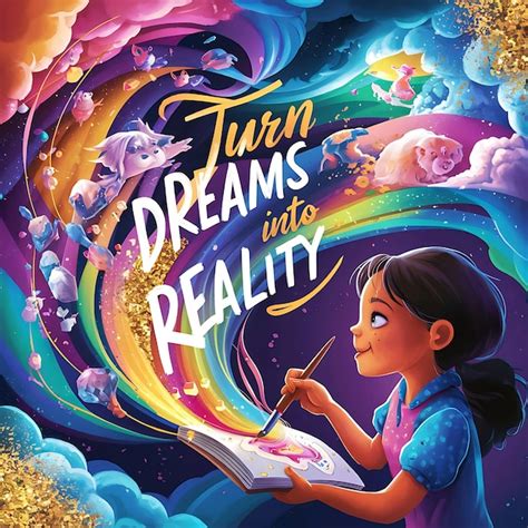 Turn Dreams Into Reality Colorful Background And Text Tshirt Design Motivational Quote