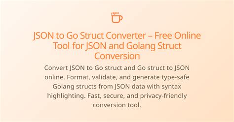 Json To Go Struct Converter Free Online Tool For Json And Golang Struct Conversion Developer