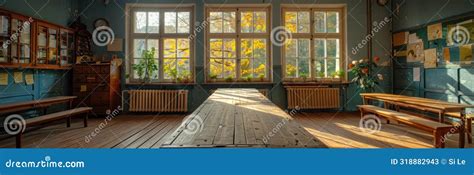 Teacher Shortage In German Schools Old Blackboard In An Empty Classroom Royalty Free Stock