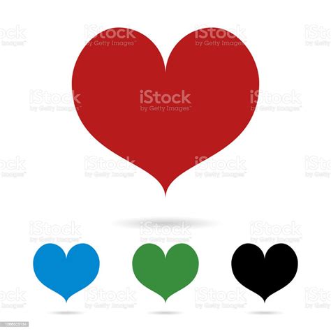 그림자 색된 하트의 집합입니다 격리 된 밝은 배경에 디자인 요소입니다 사랑 평화 좋은 건강의 개념 발렌타인의 하루입니다 벡터 일러스트입니다 낮에 대한 스톡 벡터 아트 및