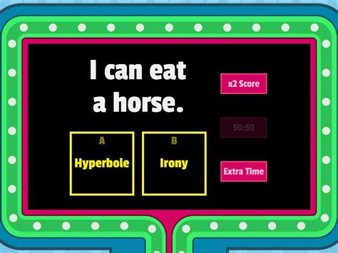 Hyperbole Or Irony Gameshow Quiz
