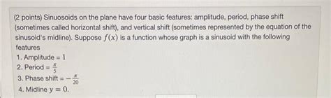 solved 2 points sinuosoids on the plane have four basic