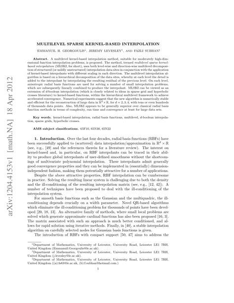 pdf multilevel sparse kernel based interpolation