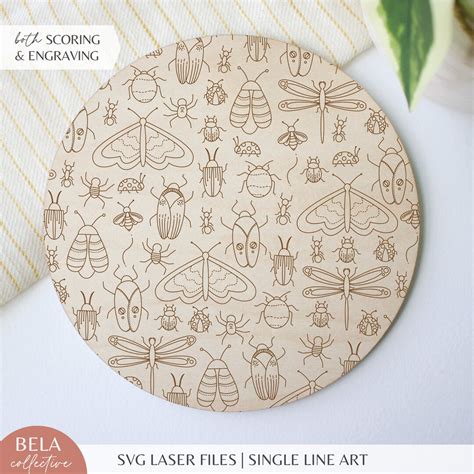 bugs scoring round svg laser file insects custom name sign moth