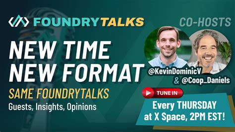 Algo Foundry And Coop Daniels Continue Foundrytalks Together New Format