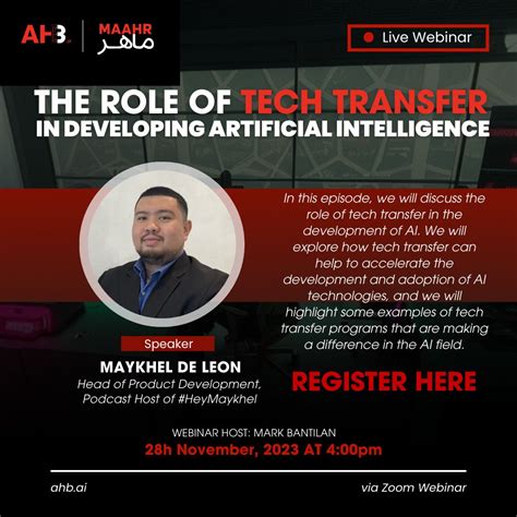 Join Ahb Webinar On Tech Transfer With Maykhel De Leon Al Hathboor