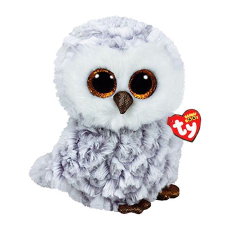 15cm Ty Beanie Owlette Glitter Big Gold Eyes White Body Kawaii Lush