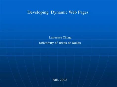 ppt developing dynamic web pages powerpoint presentation free