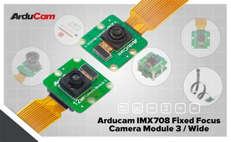 Arducam Camera Module 3 For Rapsberry Pi 12mp Imx708 102° H Wide Angle Fixed Focus