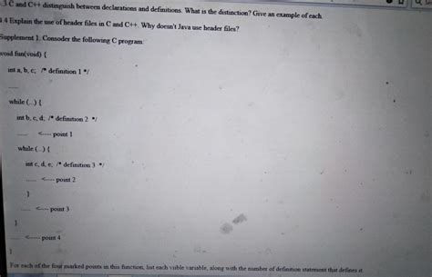Solved 13 C And C Distinguish Between Declarations And