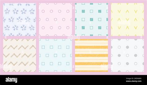Colorful Hand Drawn Seamless Patterns Seamless Vector Patterns With Simple Shape Elements In Colorful Hand Drawn Seamless Patterns Seamless Vector Patterns With Simple Shape Elements In