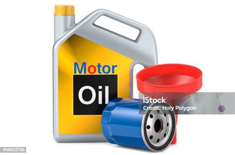 자동차 오일 필터와 오일 플라스틱 수 3 차원 일러스트 레이 션 3d 렌더링에 고립 된 흰색 배경 가솔린에 대한 스톡 사진 및