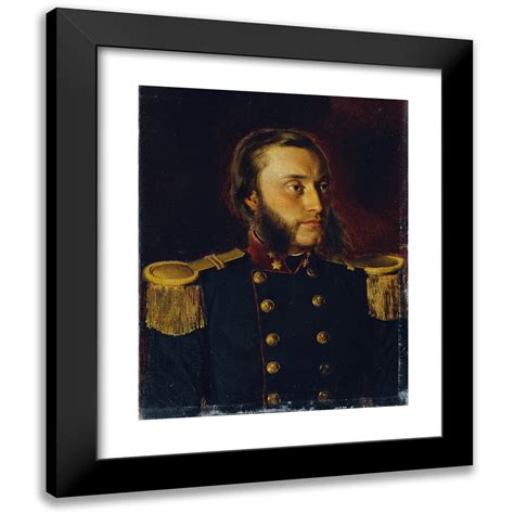 Anton Romako 12x14 Black Modern Framed Museum Art Print Titled The Shipbuilding Engineer Josef