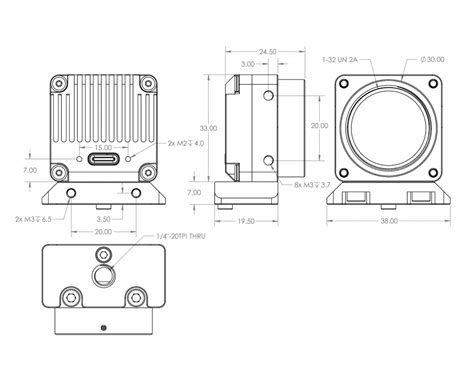 Kurokesu C2m Usbc камера монохромна Cmos 2 13mp 2 9мкм Sony Imx290 Mono 45°c 85°c ТОВ