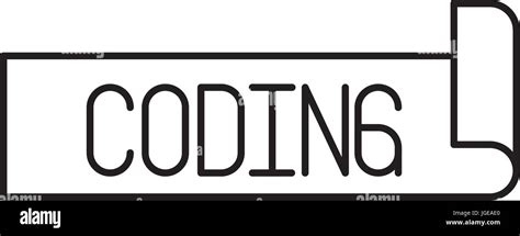 Monochrome Silhouette Label Text Of Coding Stock Vector Image And Art Alamy