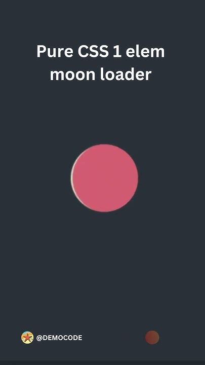 pure css 1 elem moon loader shorts loader designs youtube