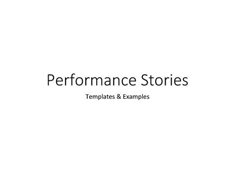 Performance Stories Templates Examples Pti 2018 Performance Stories