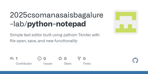 Github 2025csomanasaisbagalure Labpython Notepad Simple Text Editor