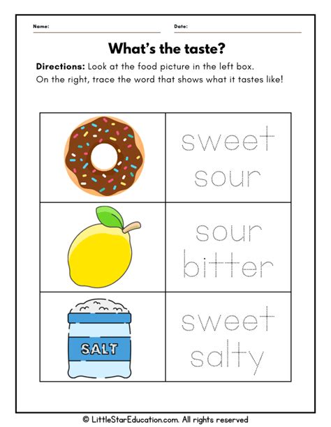 Five Senses Taste Recognition For Preschool And Kindergarten Science