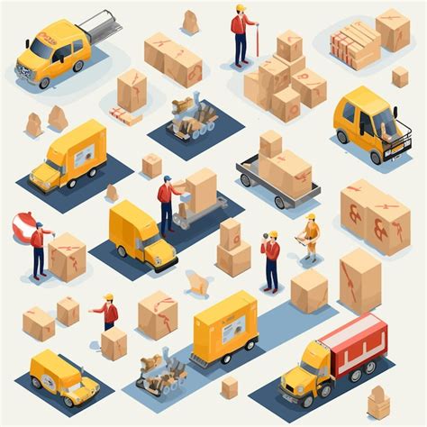 Premium Vector Deliveryserviceisometriciconsset