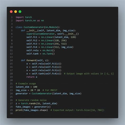 how can you use torch nn module to create a custom generator for gans
