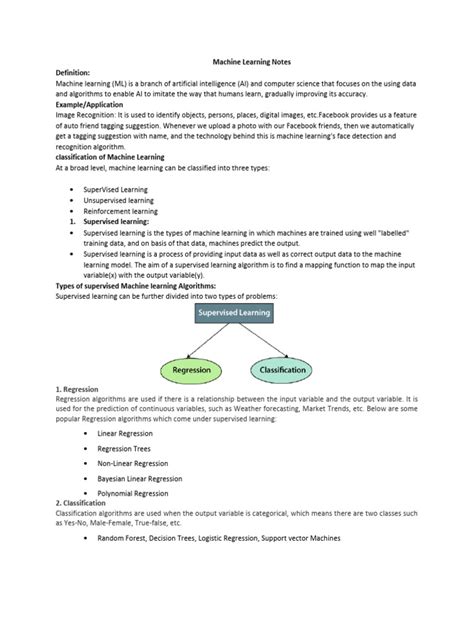 Ml Notes Pdf Machine Learning Linear Regression
