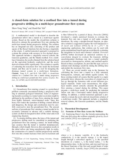 Fillable Online A Closed Form Solution For A Confined Flow Into A Tunnel Fax Email Print