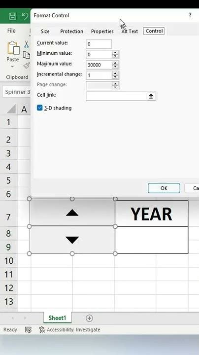 Shorts Excel Spin Button Insert With Developer Tools Shortsvideo