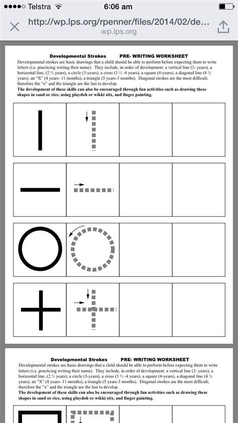 Prewriting Strokes Worksheet Writing Pre Skills Activities W