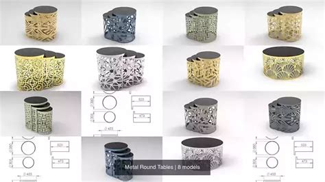 Metal Round Tables 3d Model Pack Cgtrader