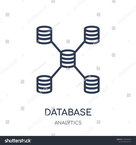 Database Interconnected Icon Database Interconnected Linear Stock