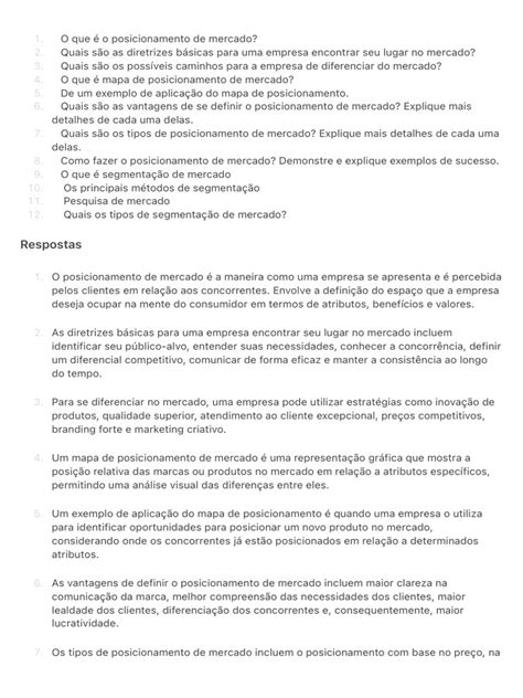 O Que é O Posicionamento De Mercado Pdf