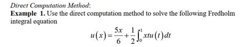Solved Direct Computation Method Example 1 Use The Direct