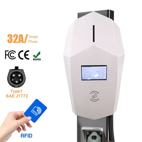 Small Ev Wall Box Ip55 1 Phase 32a Type 1 Type 2 Car Station Ev Charge Ev Wallbox Rfid Card Ev