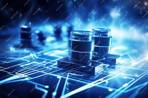 Closeup Of Electronic Circuit On Blue Background 3d Rendering Power Supports On The Digital