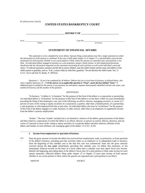 Statement Financial Template Doc Template PdfFiller