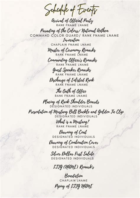 Commissioning Ceremony Program Template Etsy