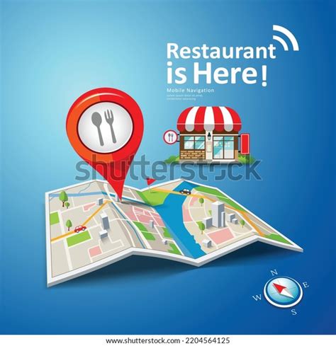 Folded Map Red Color Point Marks Stock Vector Royalty Free