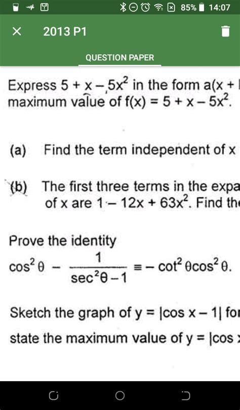 Grade 11 Additional Maths Trigonometry Rhomeworkhelp