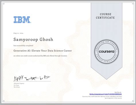 Samyoroop Ghosh On Linkedin Ibm Coursera Generativeai Datascience Ai