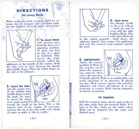 Undated Instructions For Meds Tampon At MUM