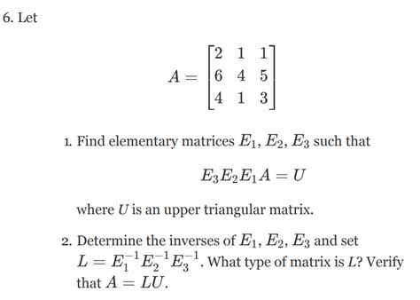 Solved Let A Find Elementary Chegg Com