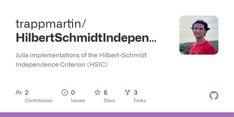 Github Trappmartin Hilbertschmidtindependencecriterion Jl Julia Implementations Of The