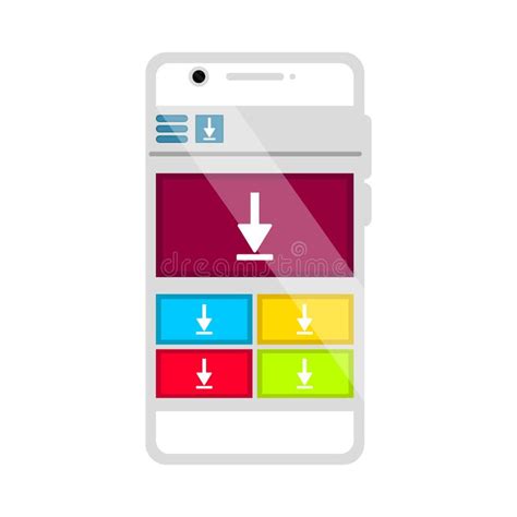 Download Mobile App Line Icon Stock Vector Illustration Of Device