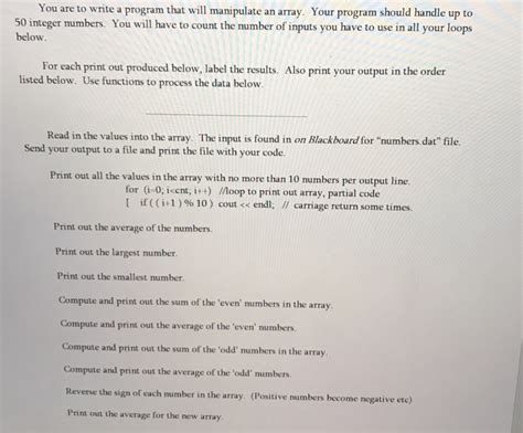 solved you are to write a program that will manipulate an