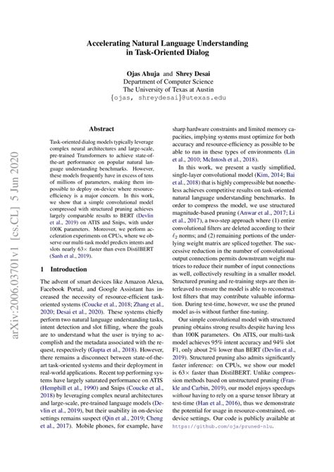 Accelerating Natural Language Understanding In Task Oriented Dialog